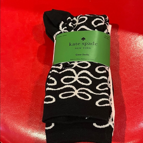 kate spade | Accessories | Kate Spade Black And White Patterned Crew ...